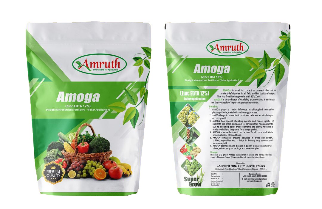 Amruth Amoga | Zinc Edta 12% | Straight Micronutrient Fertilizer | Foliar Spray - 100gm