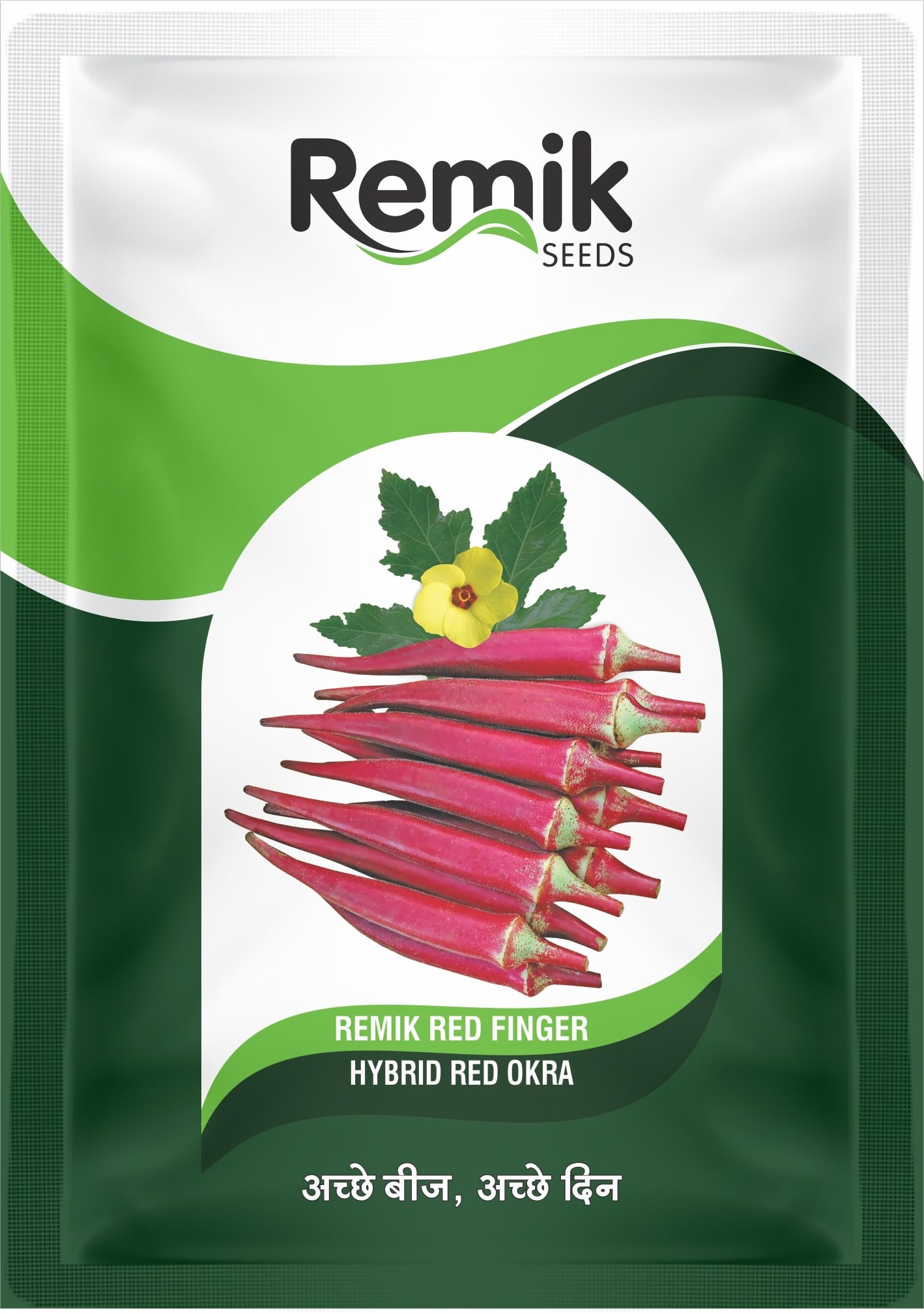 Remik Red Finger Hybrid Red Okra Seeds - 100 Gm